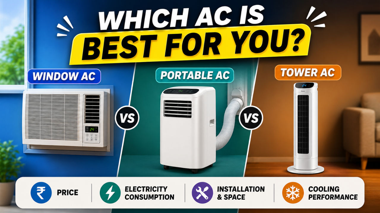 Portable AC vs window AC vs tower AC: Price, electricity consumption ...