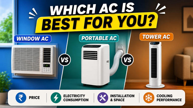 Portable AC vs window AC vs tower AC: Price, electricity consumption ...