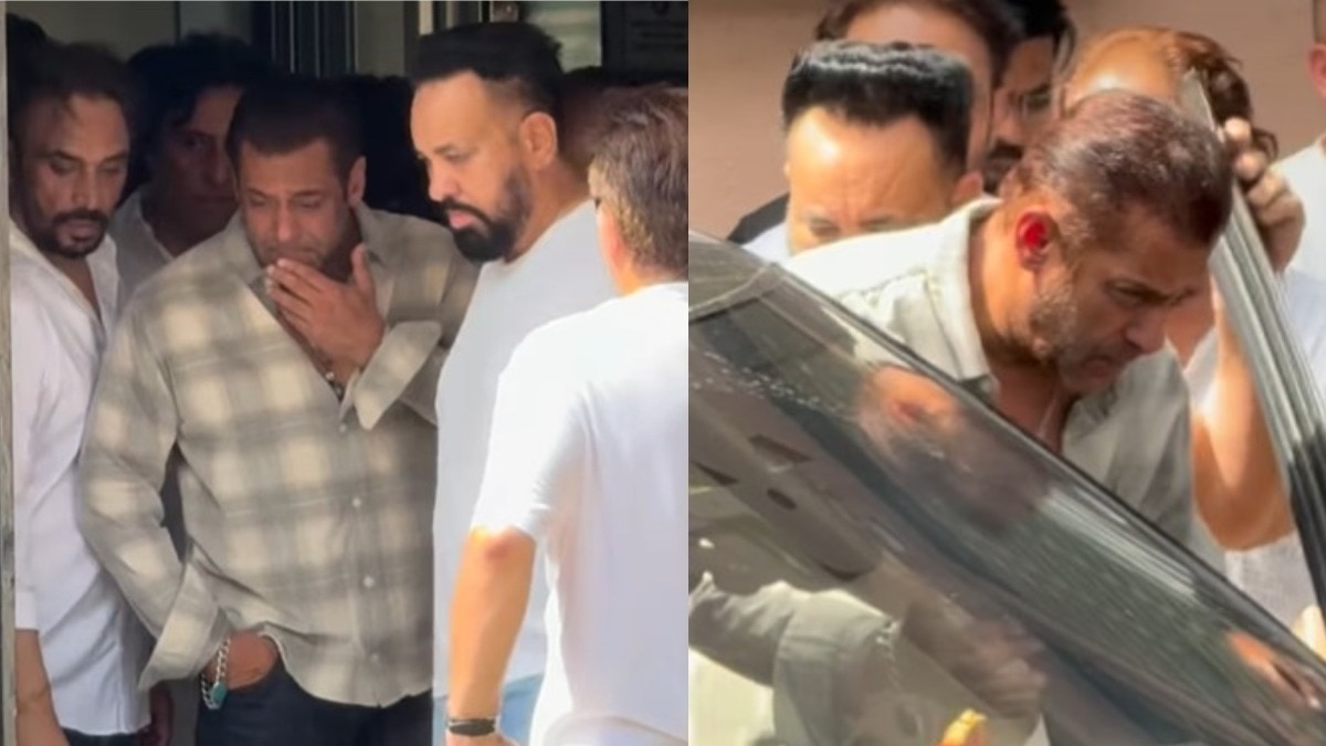 Teary-eyed Salman Khan pays last respects to friend Kumud Rane; Helen ...