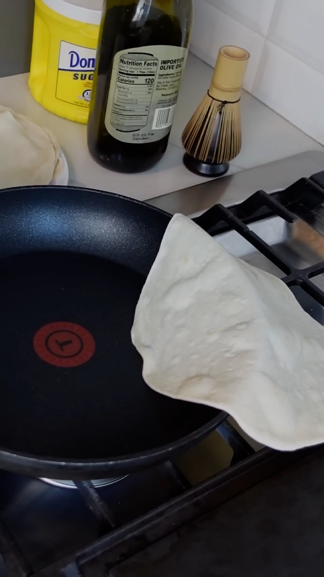Fresh homemade tortillas compared against store bought flour tortillas
