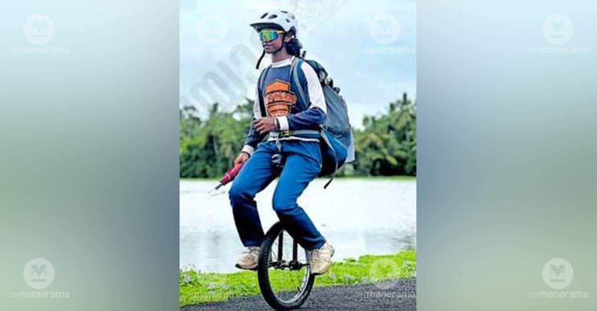 Balancing on one wheel, youth pedals anti-drug message across Kerala