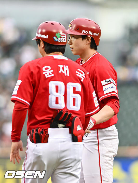 선취 1타점 적시타 박성한, SSG 앞서갑니다