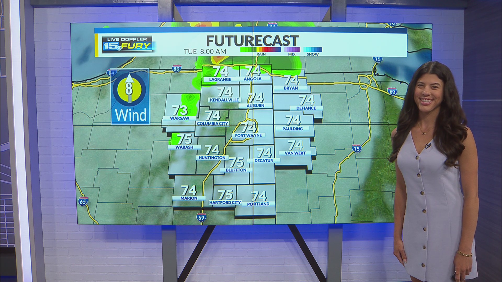 Humid and warm with high temperatures in the mid-80s
