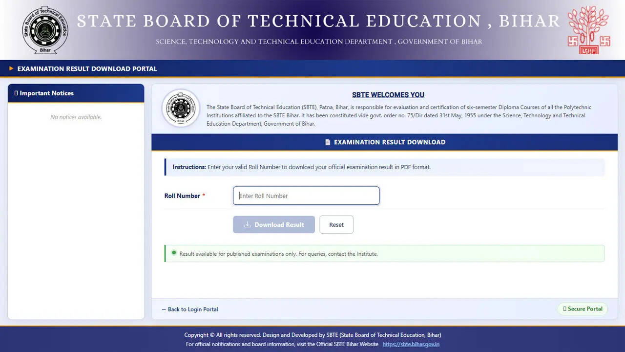 SBTE Bihar diploma even semester results 2026 declared; scorecards ...