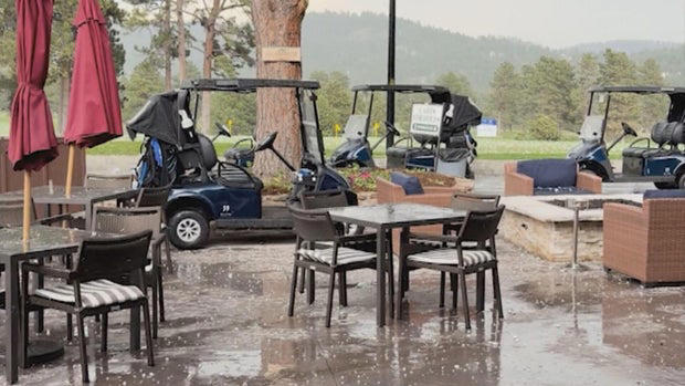 Golf-ball-sized hail covers Colorado golf course during severe storm