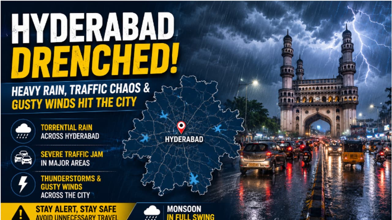Hyderabad rains: Hyderabad drenched as monsoon triggers heavy rain and ...