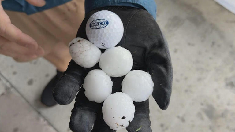 Golf-ball-sized hail covers Colorado golf course during severe storm