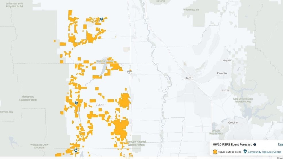 PG&E says shutoffs likely on Wednesday, Thursday in Glenn, Tehama counties