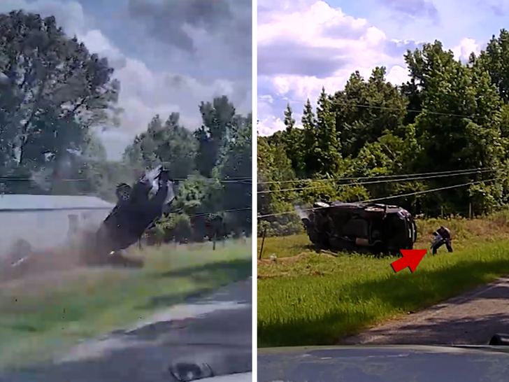 Baby thrown from flipped SUV during police pursuit, on video