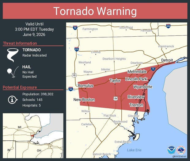 Tornado warnings reported in Michigan; heat and humidity building
