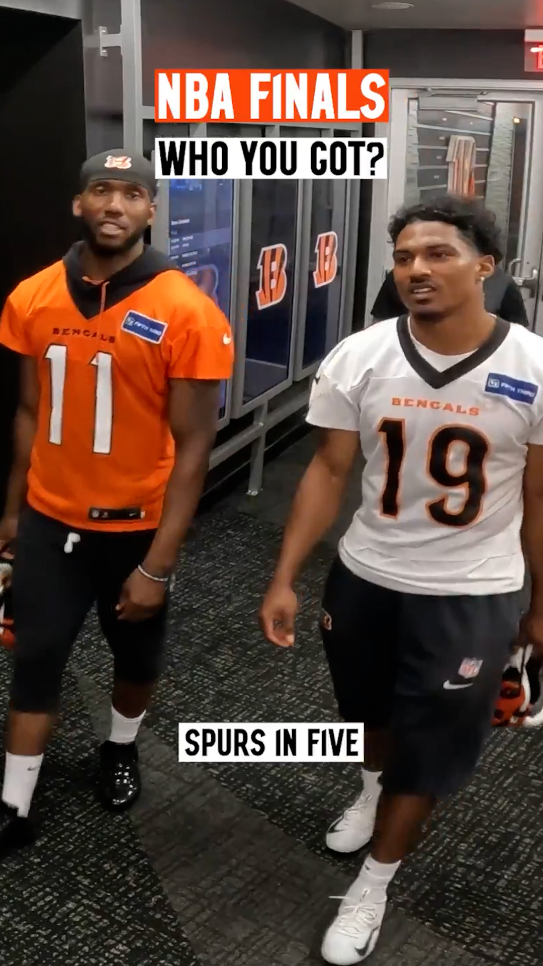 Bengals locker room debates NBA Finals matchup in hilarious ball ...