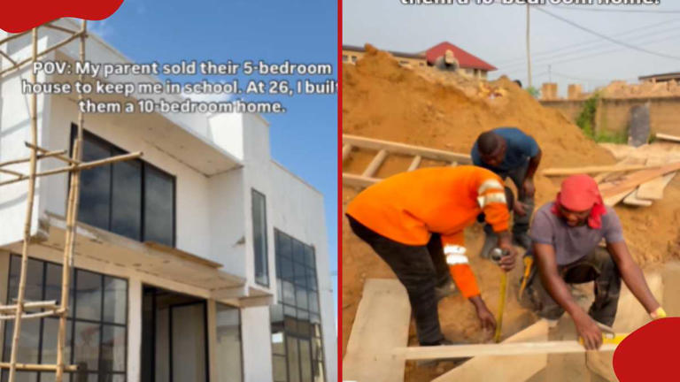 Man builds 10-bedroom house for parents who sold 5-bedroom house to ...