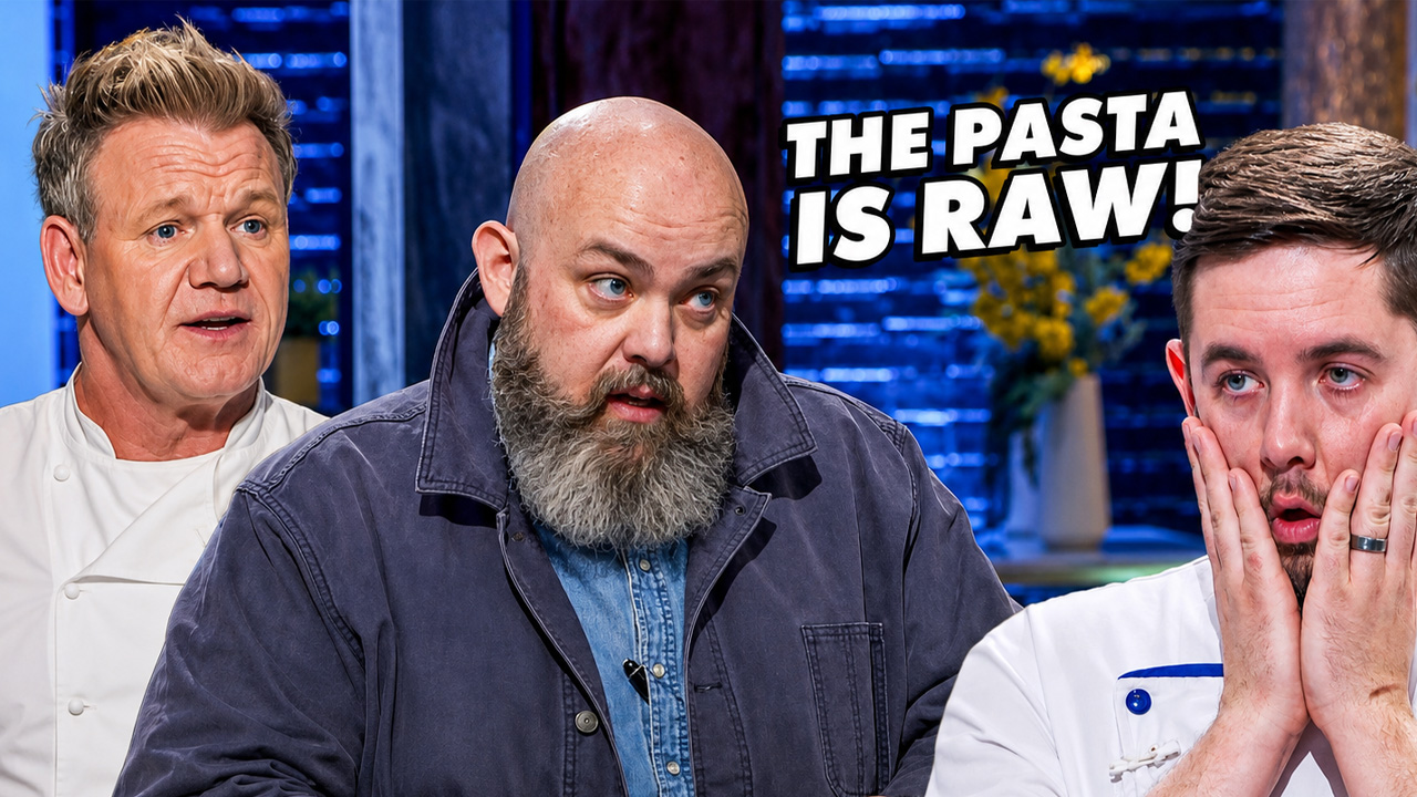 Chef Ramsay and Evan Funke judge pasta shapes in a close challenge