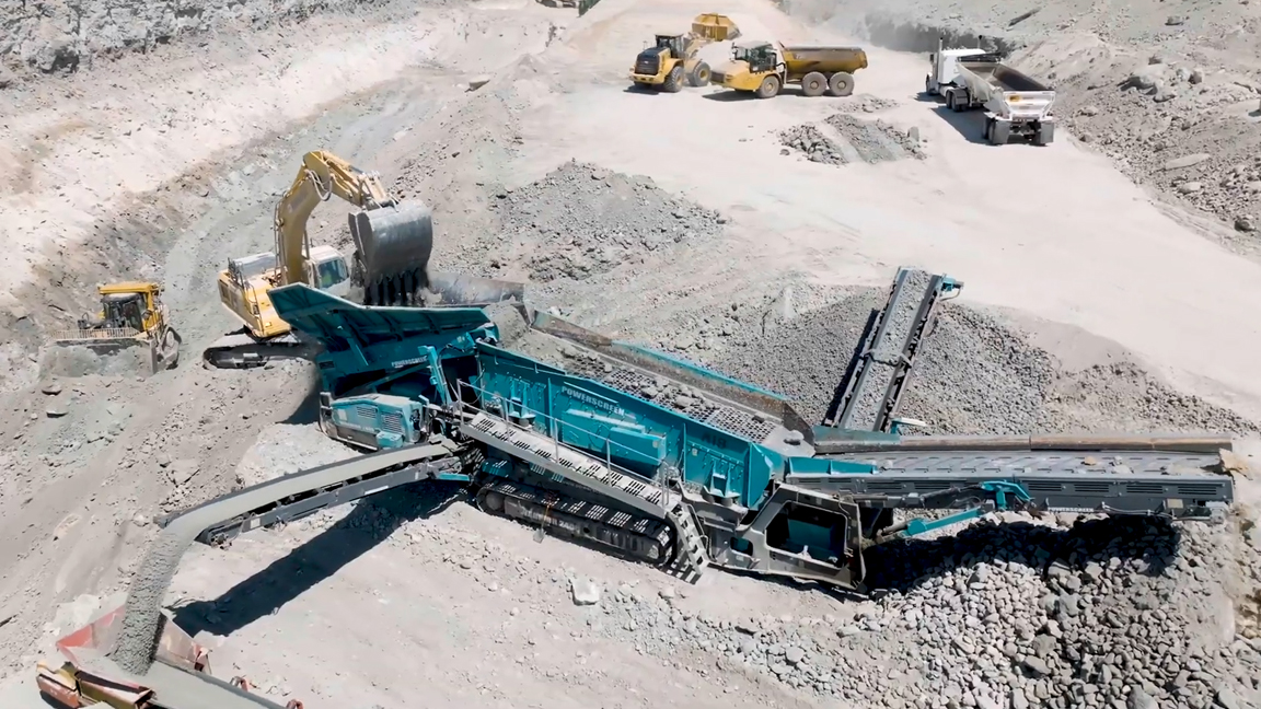 This giant machine turns huge rocks into usable material