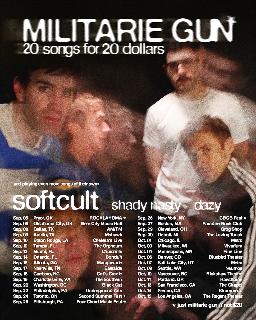 Militarie Gun Promise 20 Songs for 20 Dollars on North American Tour