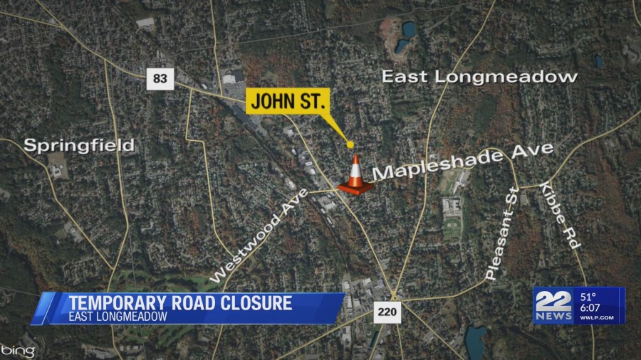Mapleshade Ave in East Longmeadow closed for gas line work