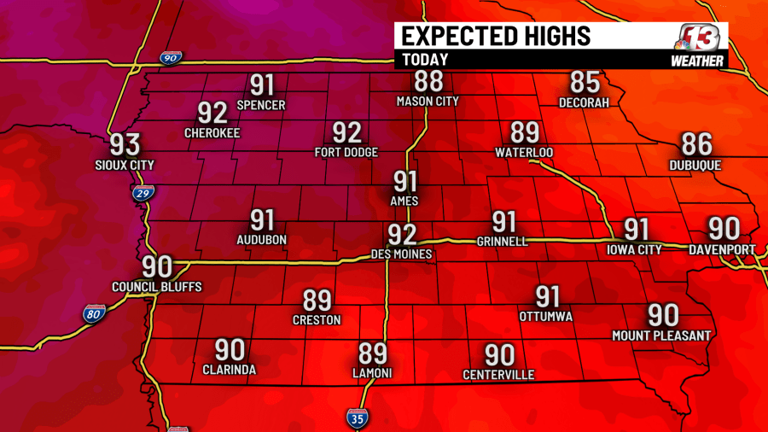 Dangerous heat and storms through midweek for Iowa