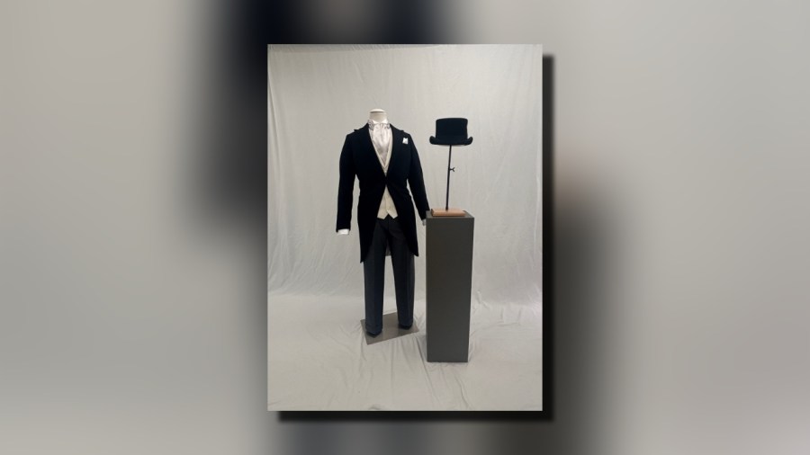 Virginia’s inaugural first gentleman’s suit on display at the Valentine