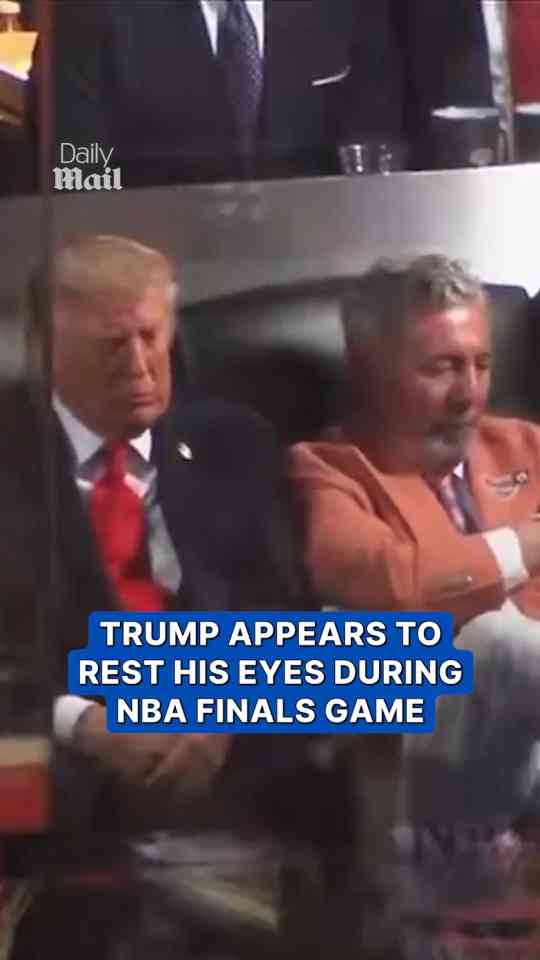 Trump appears to rest eyes during Knicks Finals game