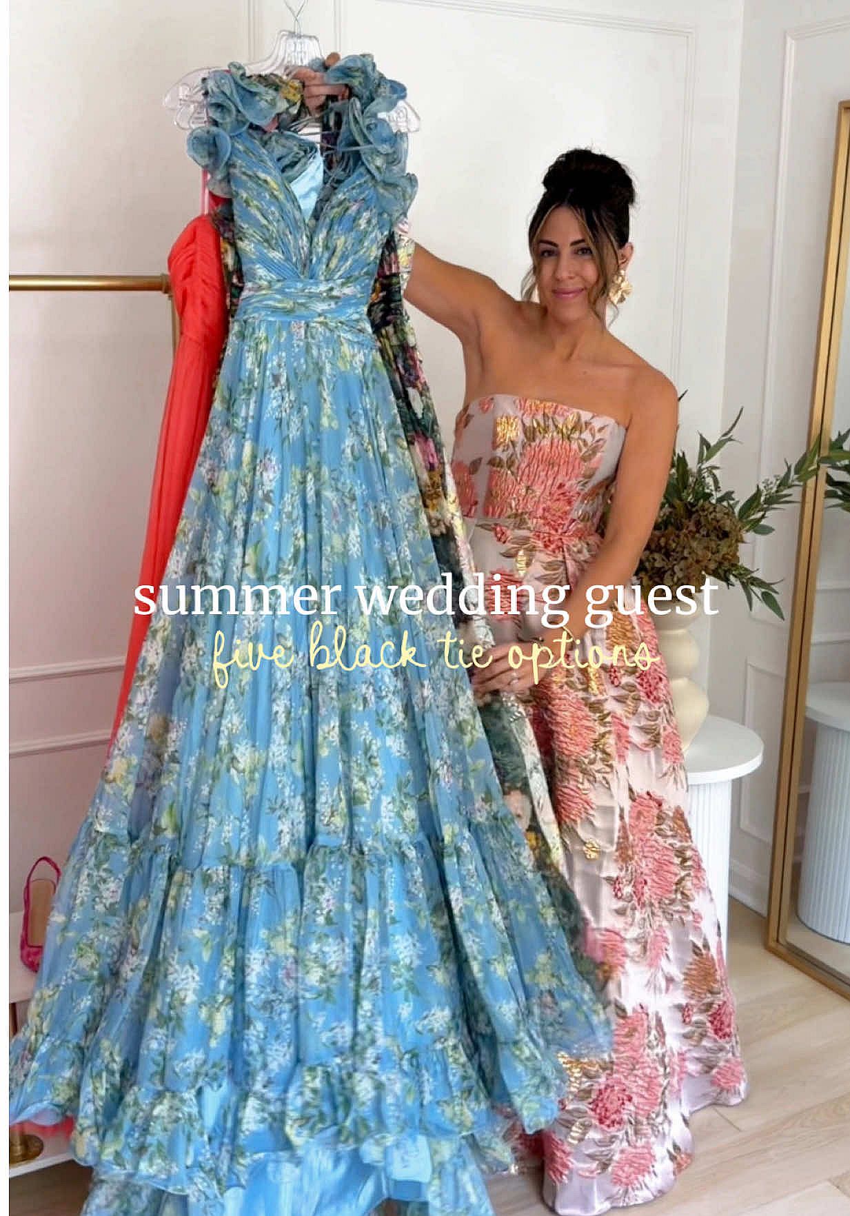 Unique black tie wedding guest dresses for a summer wedding