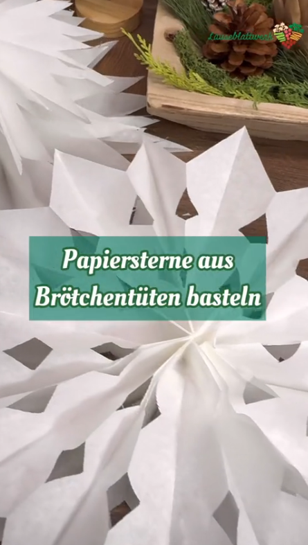 Papiersterne basteln aus Tüten