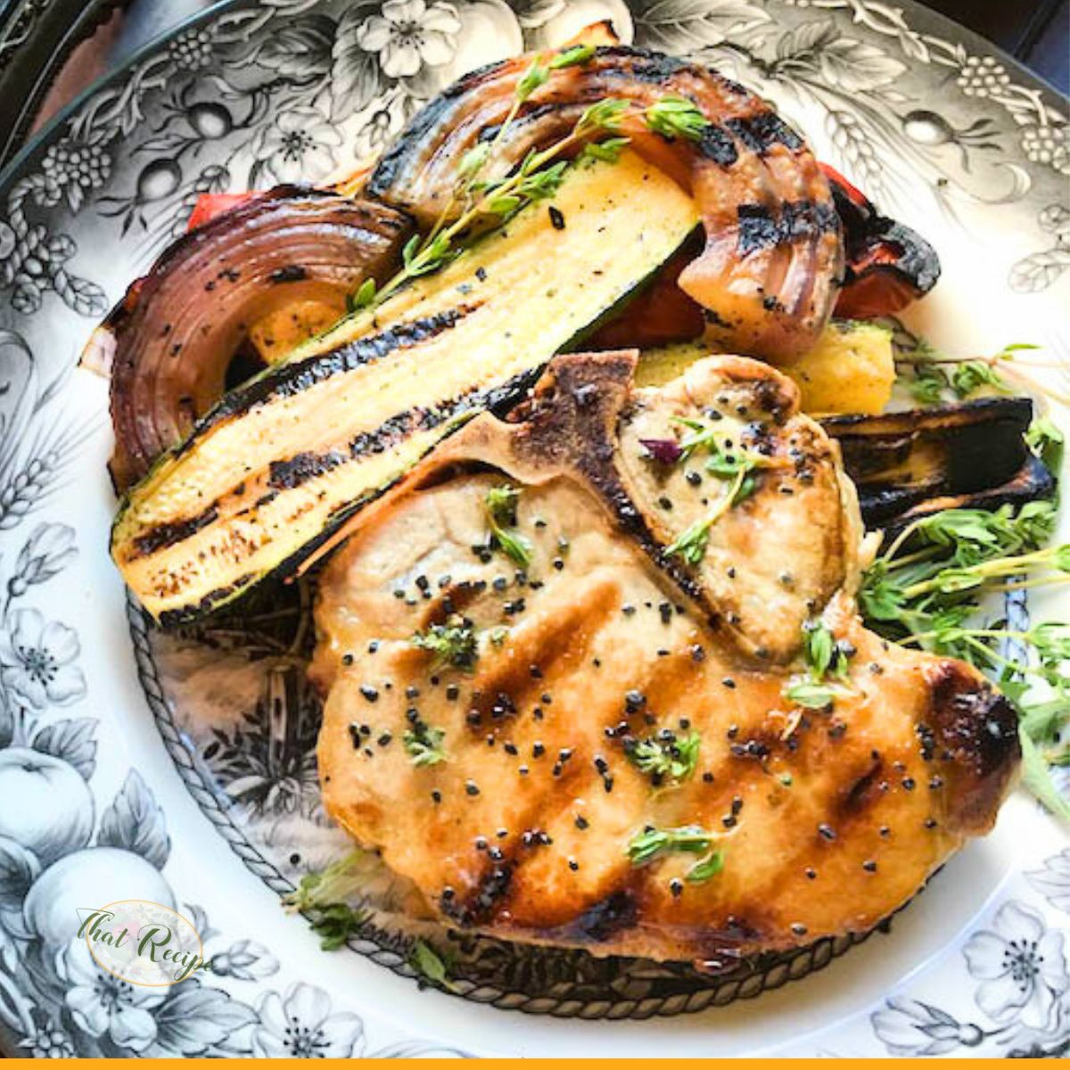 Grill up some pork chops and summer vegetables for seasonal flavor