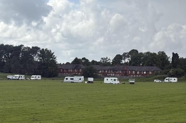 Travellers 'left a mess' after moving on from playing field opposite school