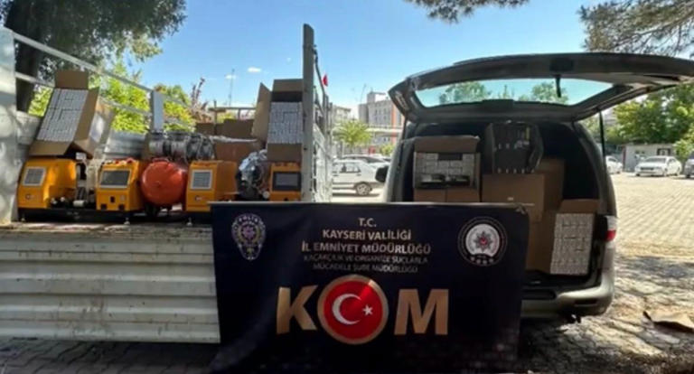 Kayseri’de 1 milyon 50 bin adet makaron ele geçirildi: 1 gözaltı