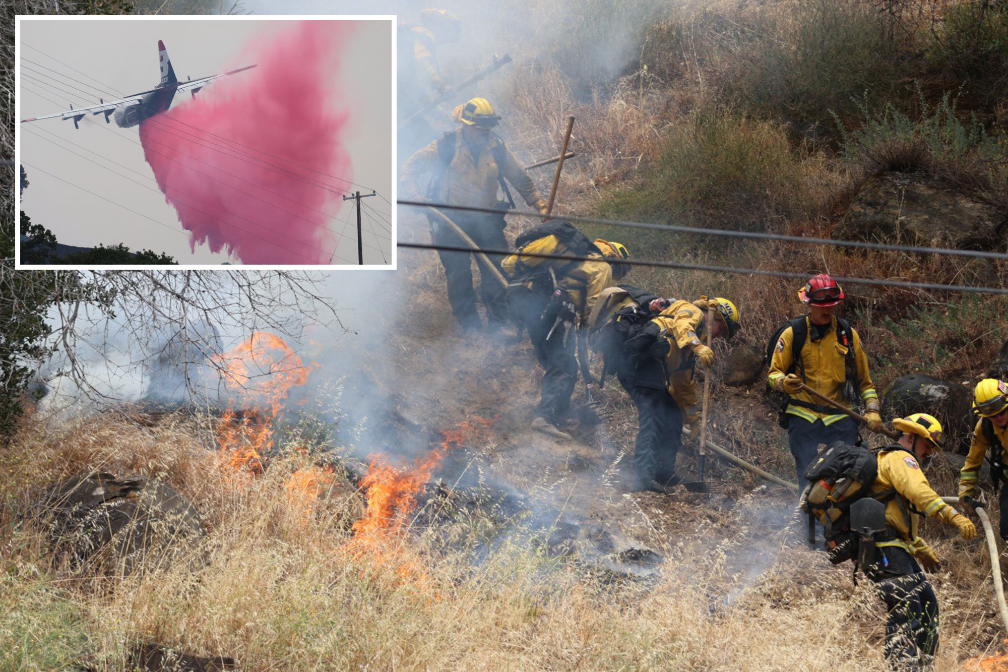 Wildfire explodes across wine country as firefighters battle strong ...