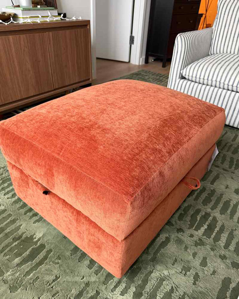 This brilliant storage ottoman finally solved my living room's clutter ...
