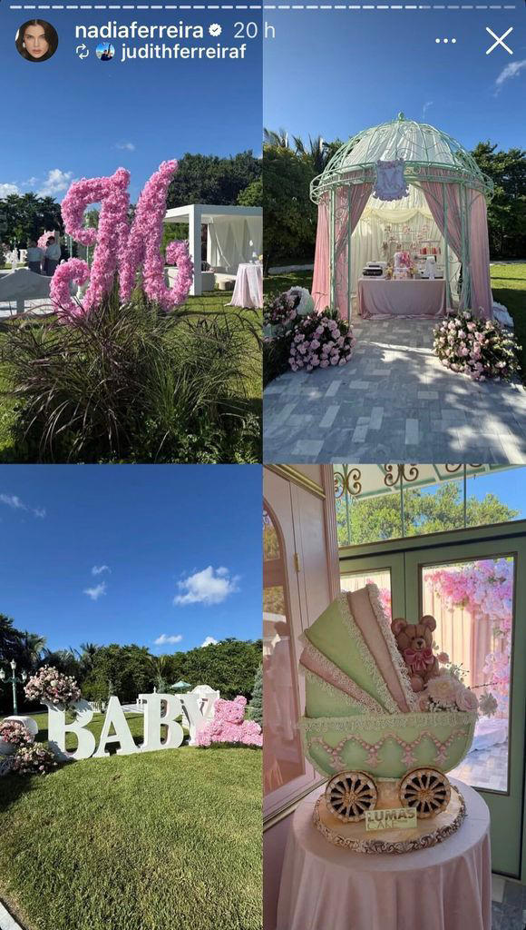Nadia Ferreira and Marc Anthony’s enchanting garden baby shower ahead ...