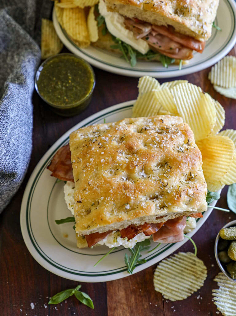 Focaccia bread for sandwiches