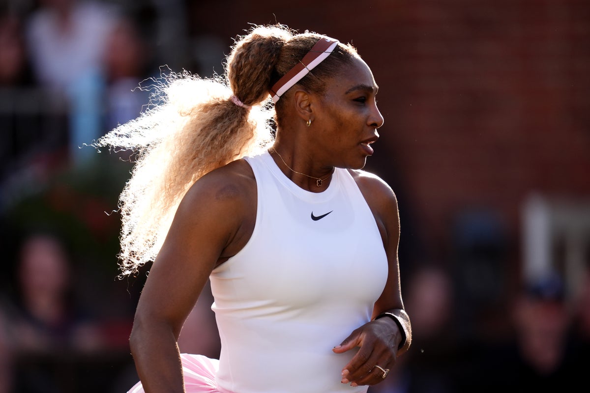 Williams, 44, wins first set of comeback in first match in four years
