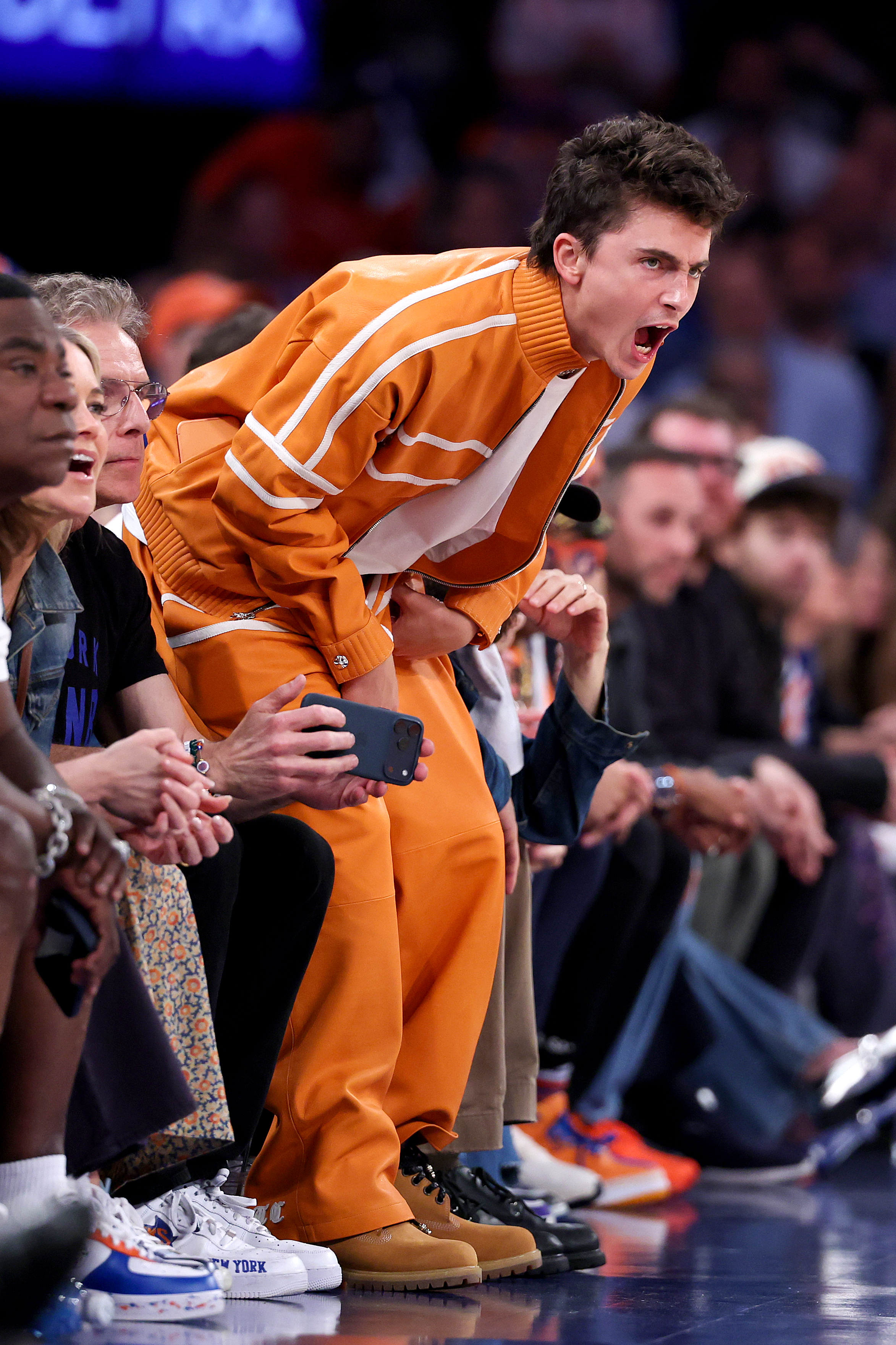 Timothée Chalamet’s Knicks NBA Finals Game 3 look gives cartoon villain ...
