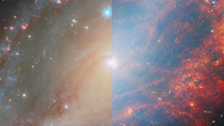 Spiral galaxy NGC 2566 in stunning 4K JWST and Hubble views