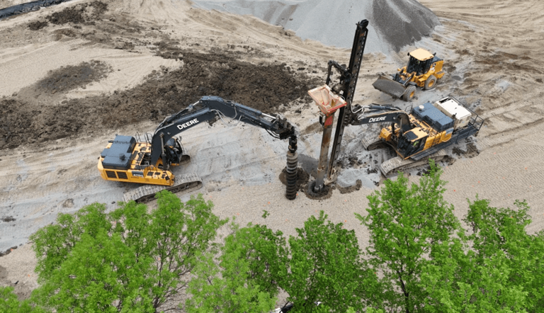 Column installation underway at Tyler Parkway in Bismarck