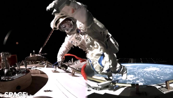 China's Shenzhou 19 crew conducts spacewalk outside Tiangong space station