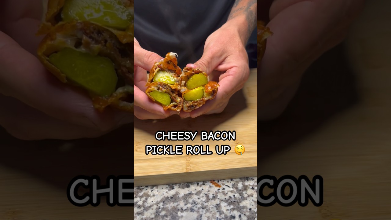 Cheesy bacon pickle roll up snacks! These are amazing and simple. Riley ...