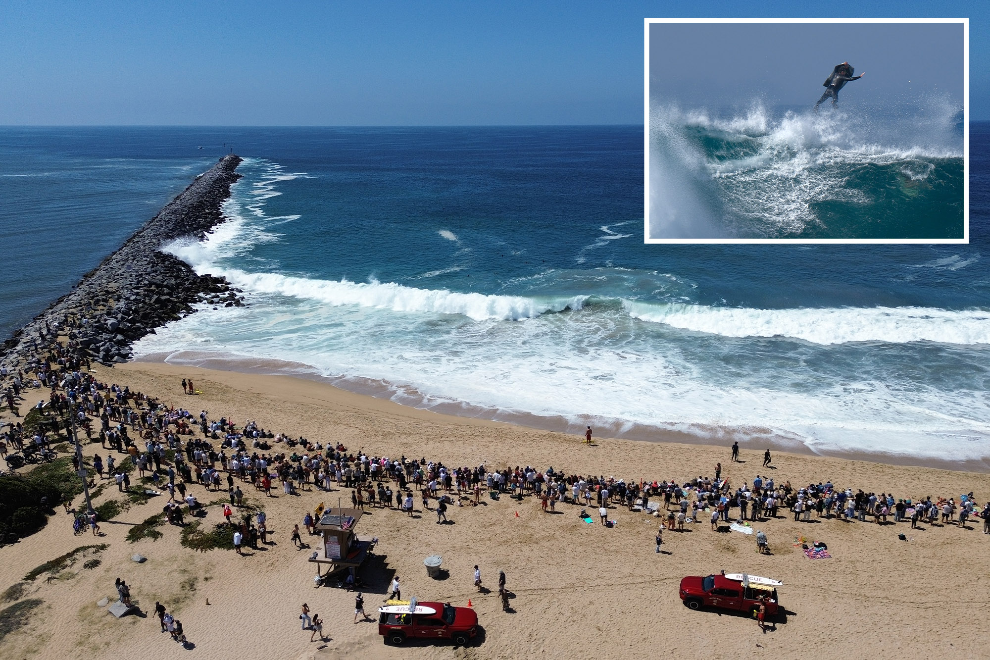 Monster waves wallop SoCal as 15-foot surf sparks beach warnings