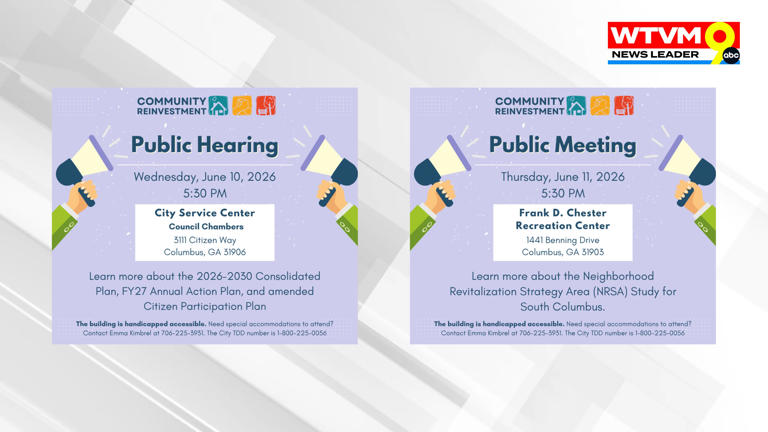 Columbus community development meetings set for this week