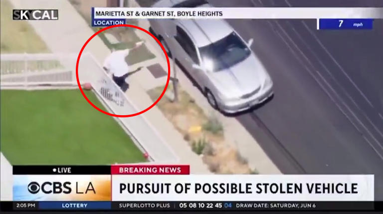 Wild West moment maniac fires on LAPD cops after high-speed police ...