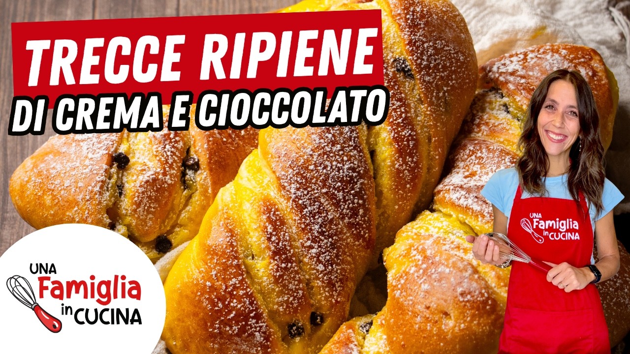 Ricetta delle trecce di pan brioche soffici con crema e cioccolato ...