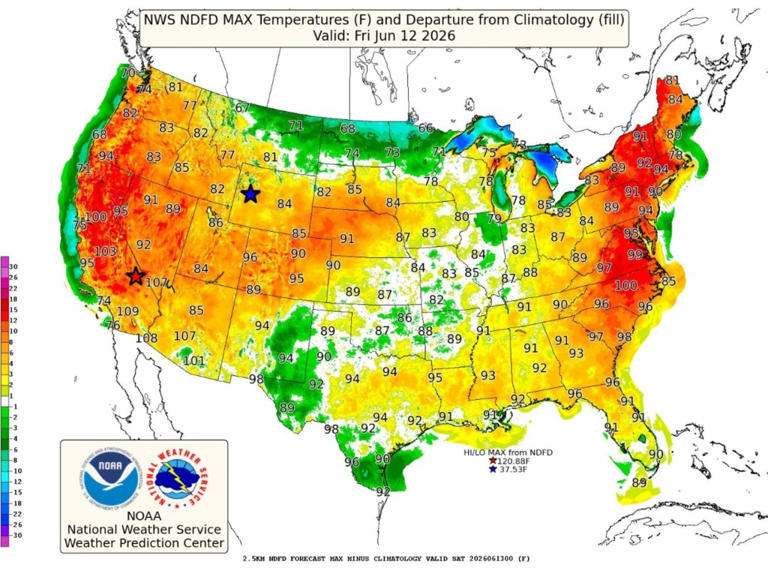 Maps show states hit hardest by incoming heat wave: "Dangerous"