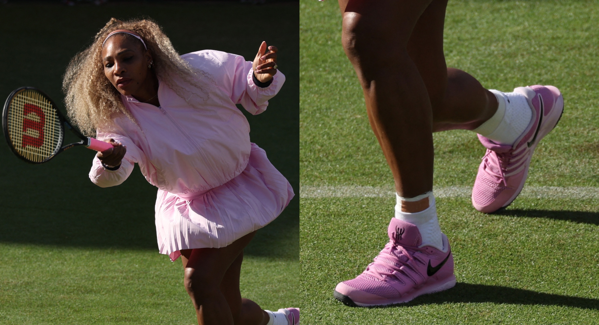Serena Williams laces up pink Nikes for her return to the tennis court