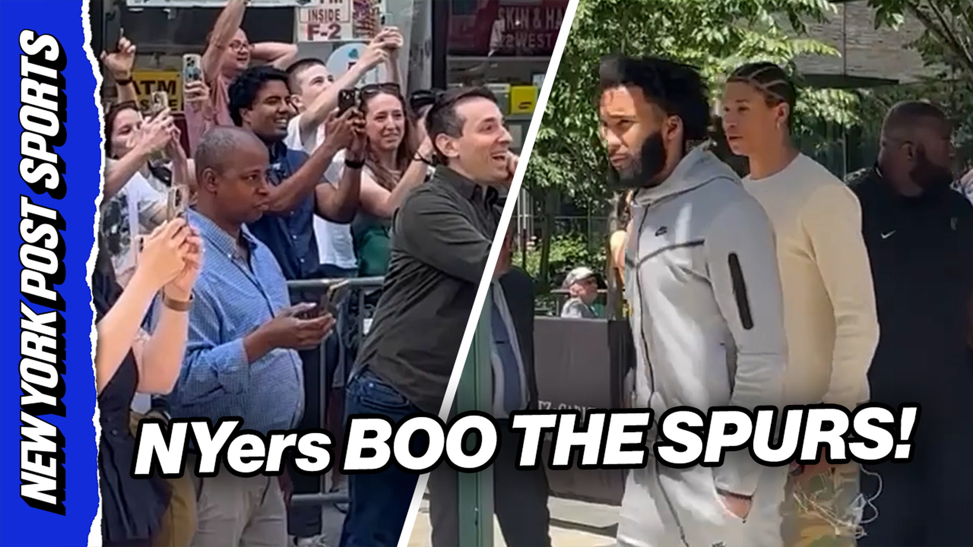 New Yorkers 'boo' San Antonio Spurs players as they leave fancy NYC hotel