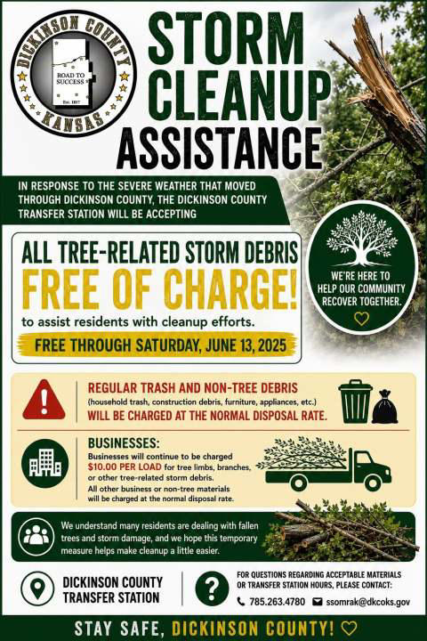 Salina will conduct citywide limb pickup after severe storm
