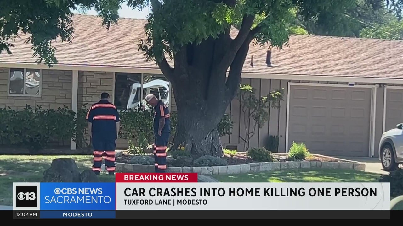1 dead after car slams into Modesto home