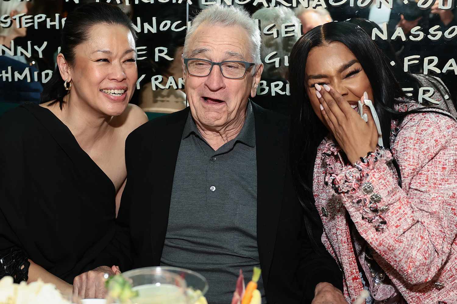 Robert De Niro and girlfriend Tiffany Chen share a laugh with Teyana ...