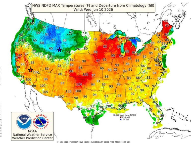 Maps show states hit hardest by incoming heat wave: "Dangerous"