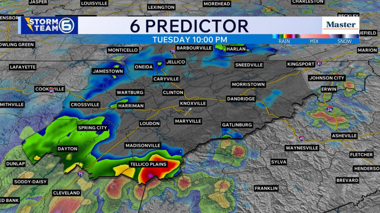 Aware: Isolated flooding and strong winds Tuesday evening